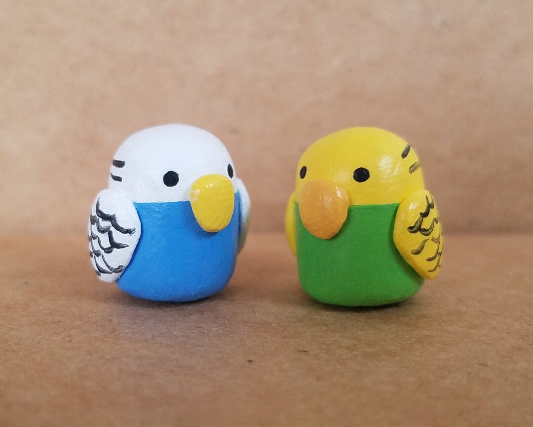 Budgie Mini Clay Figurine / Mini Parakeet Figure / Parrot Doll / Cute ...