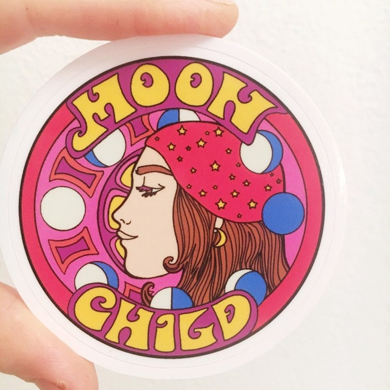 Moon Child Sticker...water Bottle... Laptop...moon Phase... | Etsy