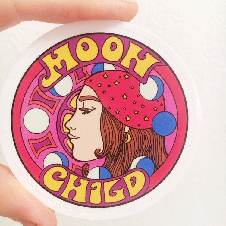 Moon Child Sticker...Water Bottle... Laptop...Moon Phase... | Etsy
