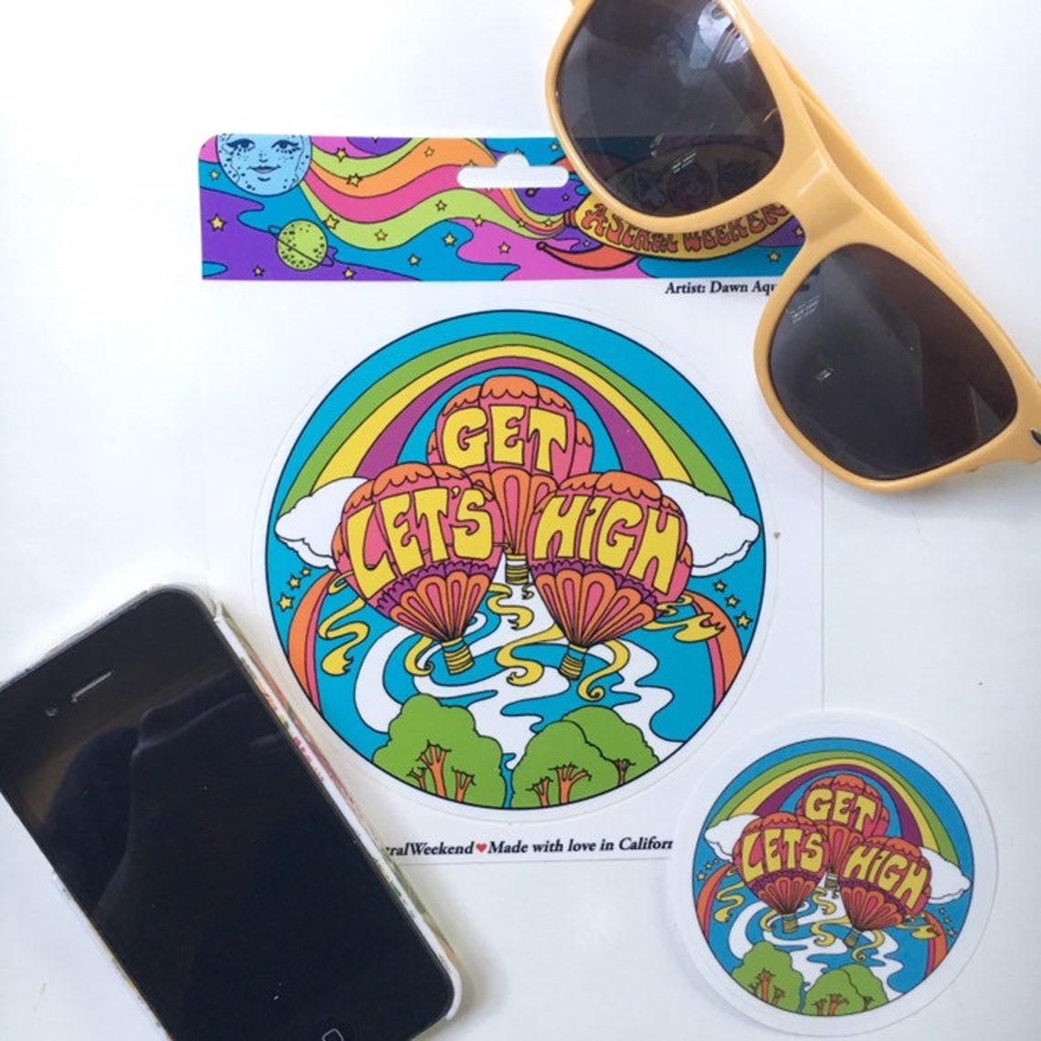 Let's Get High Sticker... Hot Air Balloons...sticker... | Etsy