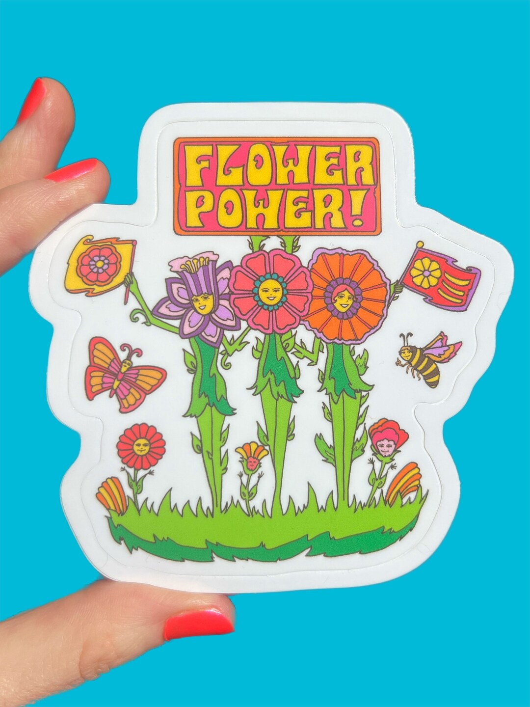 Flower Power... Sticker...vinyl...laptop... Stickers...hippie... Flower ...