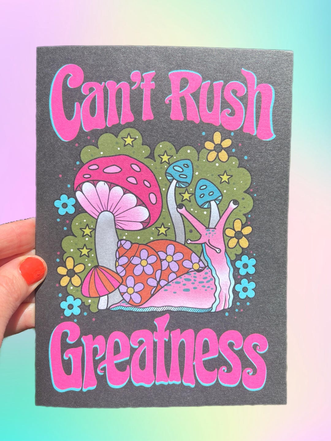 CARD Can't Rush Greatness Snail...greeting Card...gardener...nature ...