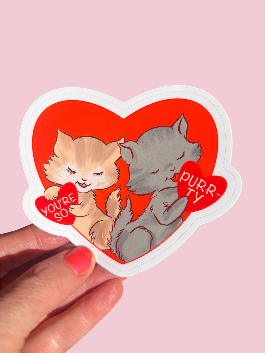 You're so Purr-ty Sticker..cat Vinyl Sticker..cute Cat Vinyl Decal ...