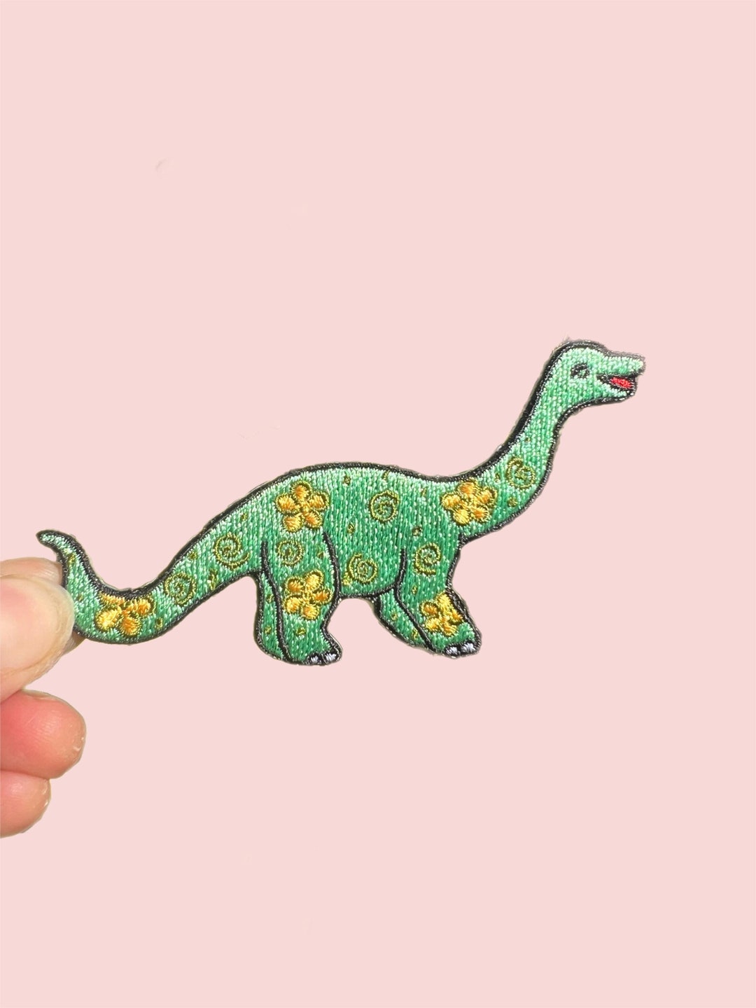PATCH Brontosaurus Dinosaur Iron on Patch.. 90s 2000s Retro..cute Patch..science Patch..animal ...