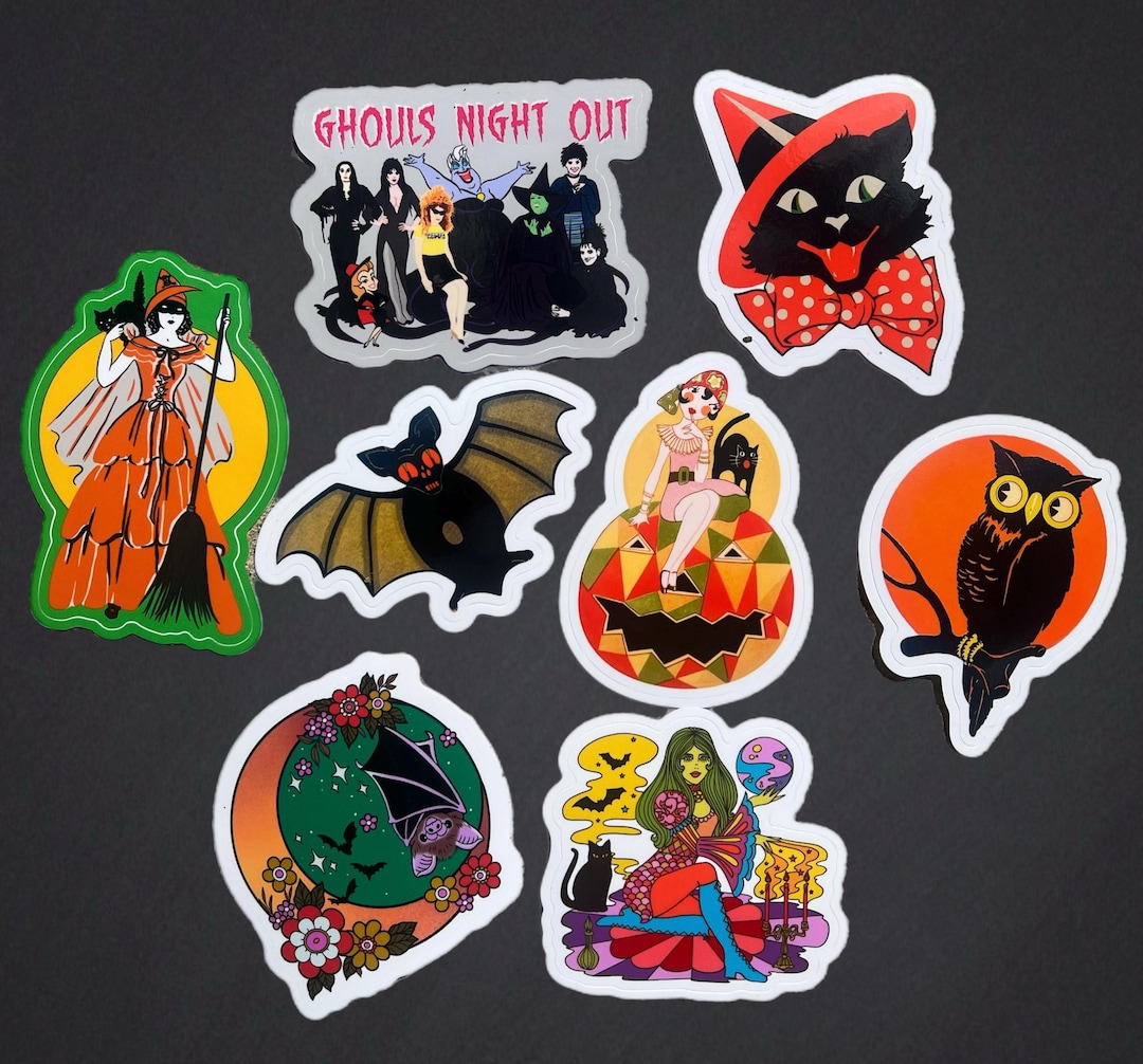 The HALLOWEEN Eight Large Sticker Pack.spooky Season Sticker Set ...
