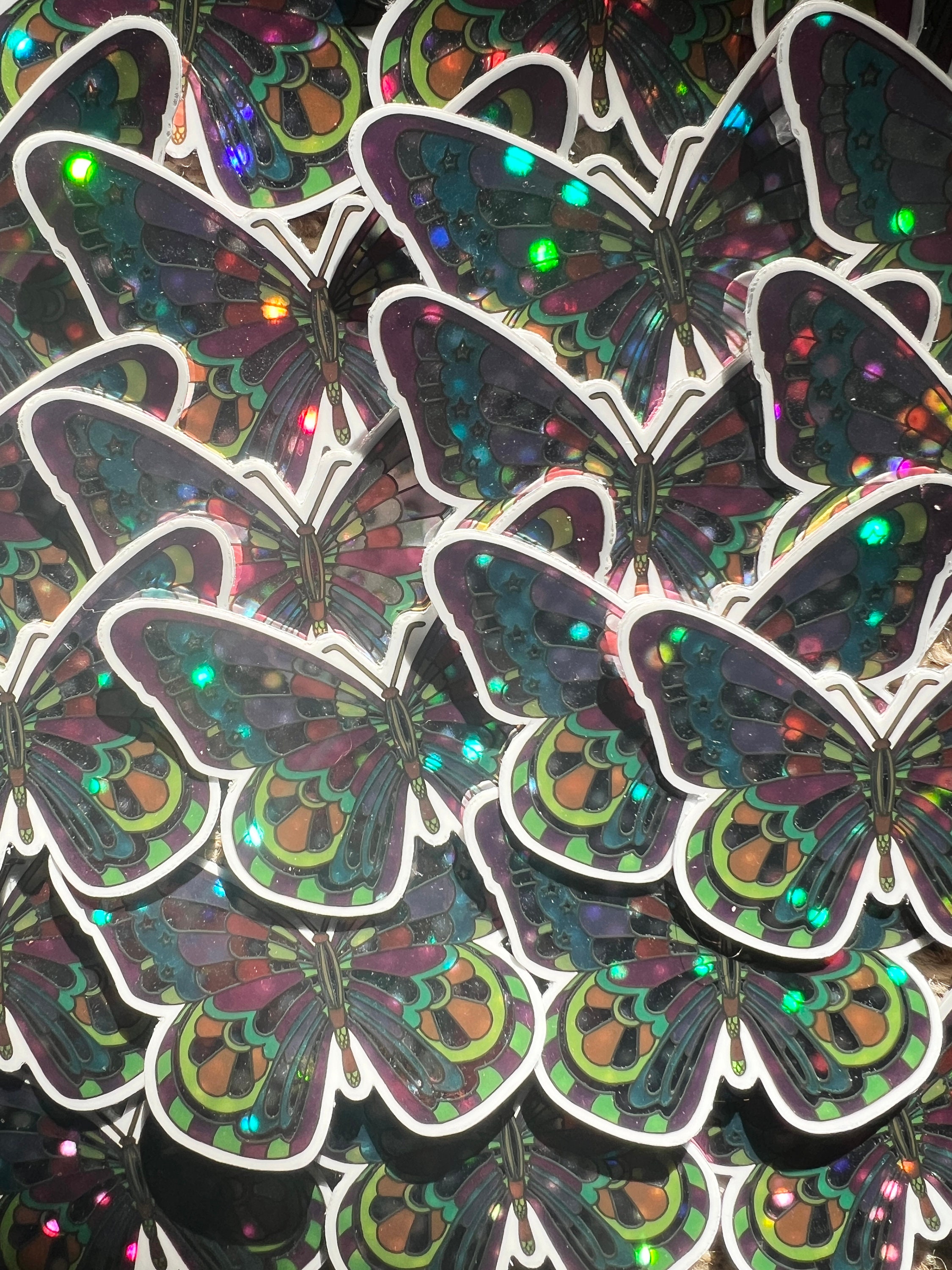 BUTTERFLY Super Hologram Disco Shimmer Sticker..shiny Butterfly ...