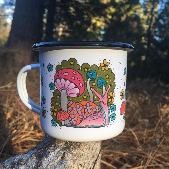 Snail Friend ENAMEL CAMP Mug...small Mug...eco-friendly - Etsy