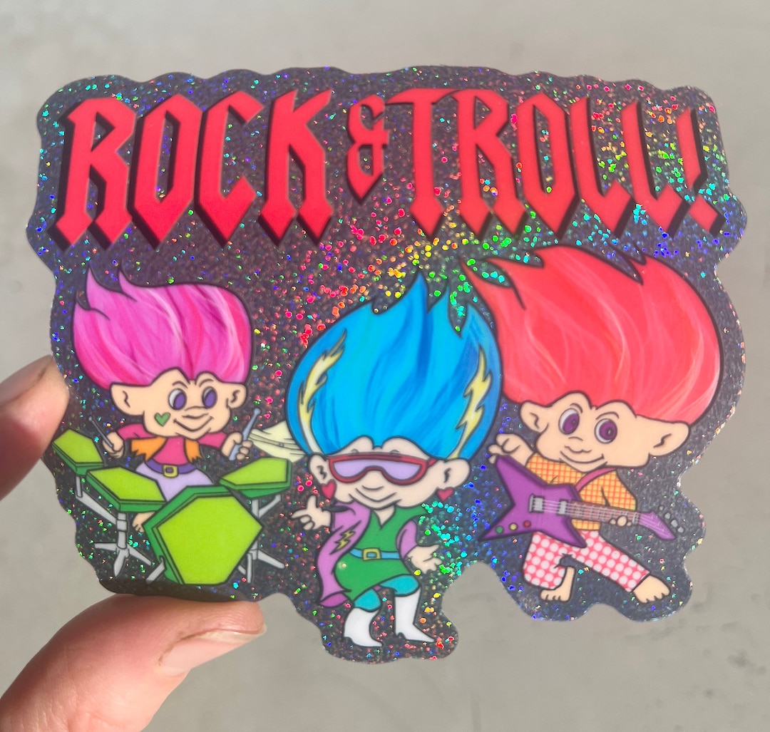 Rock & Troll...sparkle Sticker... Music Lover... - Etsy