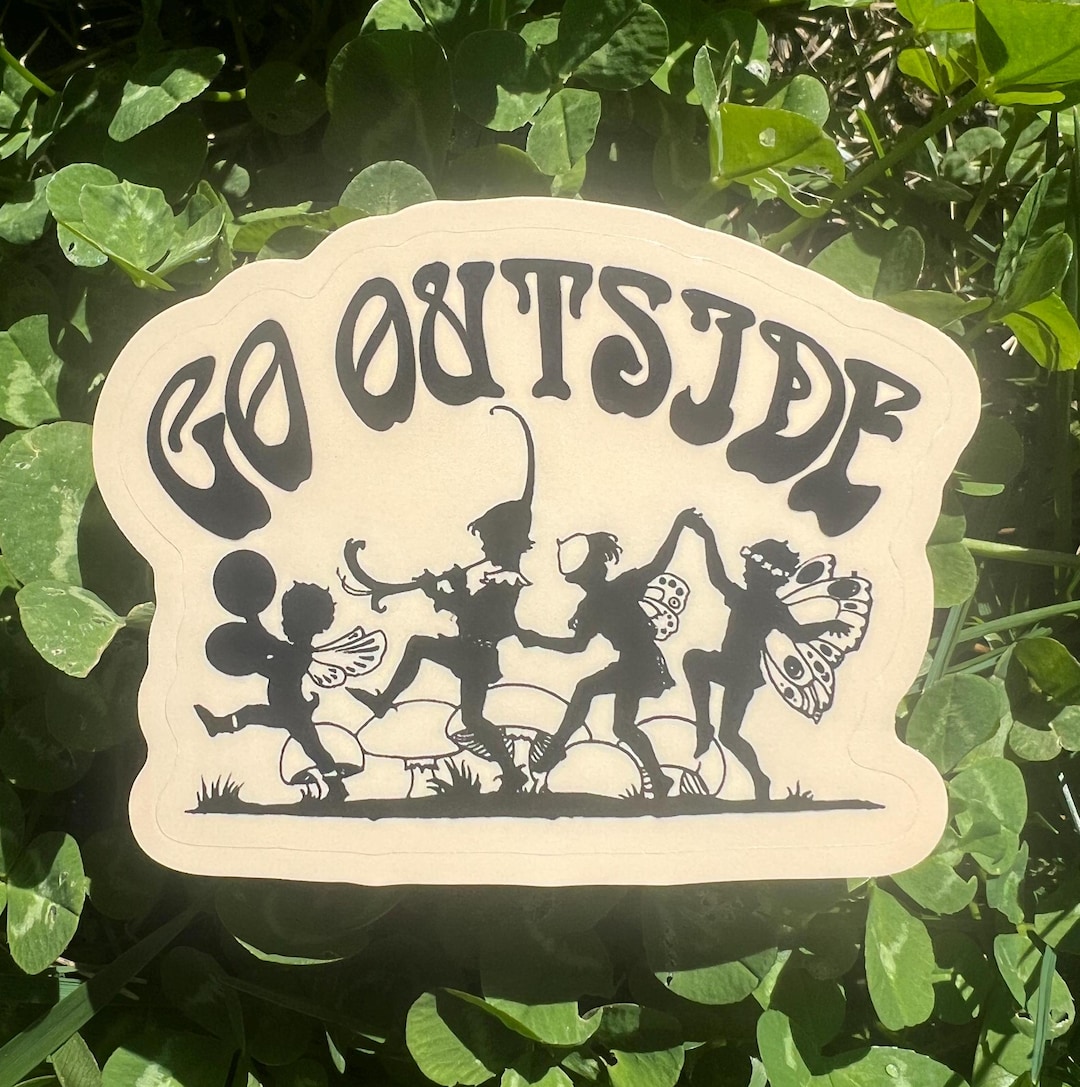 Go Outside STICKER...1900 Art Nouveau...sticker..vintage....vinyl ...