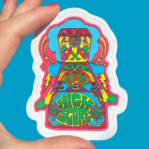 High Score...pinball...sticker... Vinyl... Laptop... Stickers...decal ...