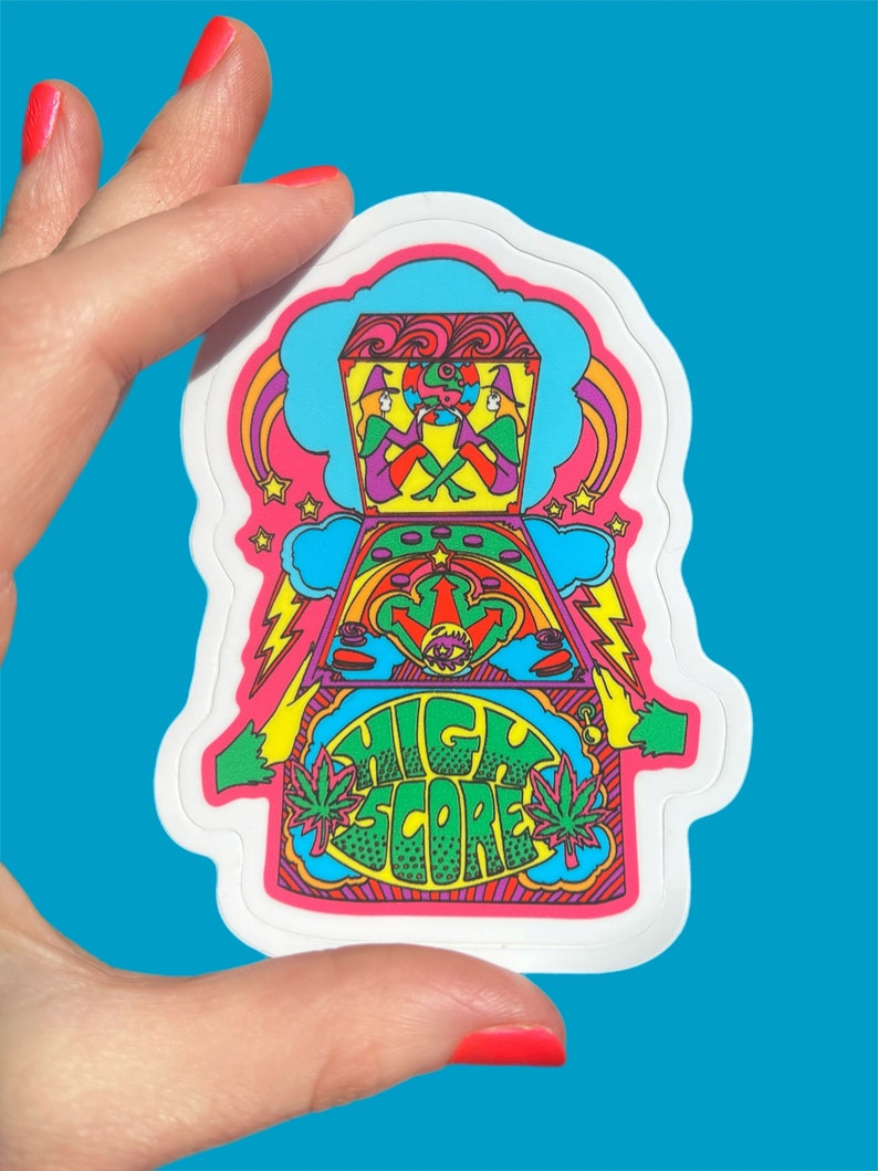 High Score...pinball...sticker... Vinyl... Laptop... Stickers...decal ...