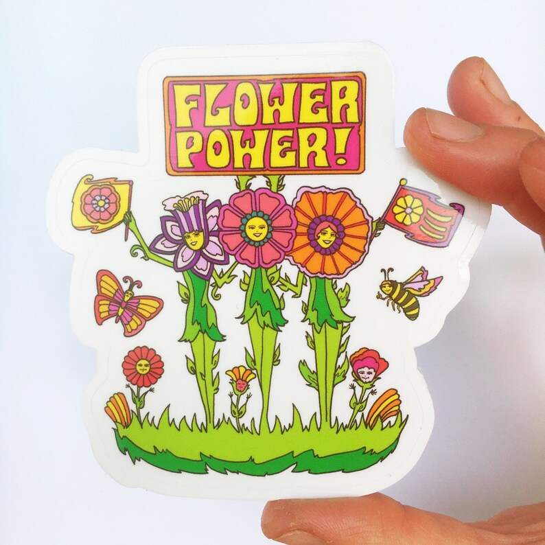 Flower Power... Sticker...vinyl...laptop... | Etsy