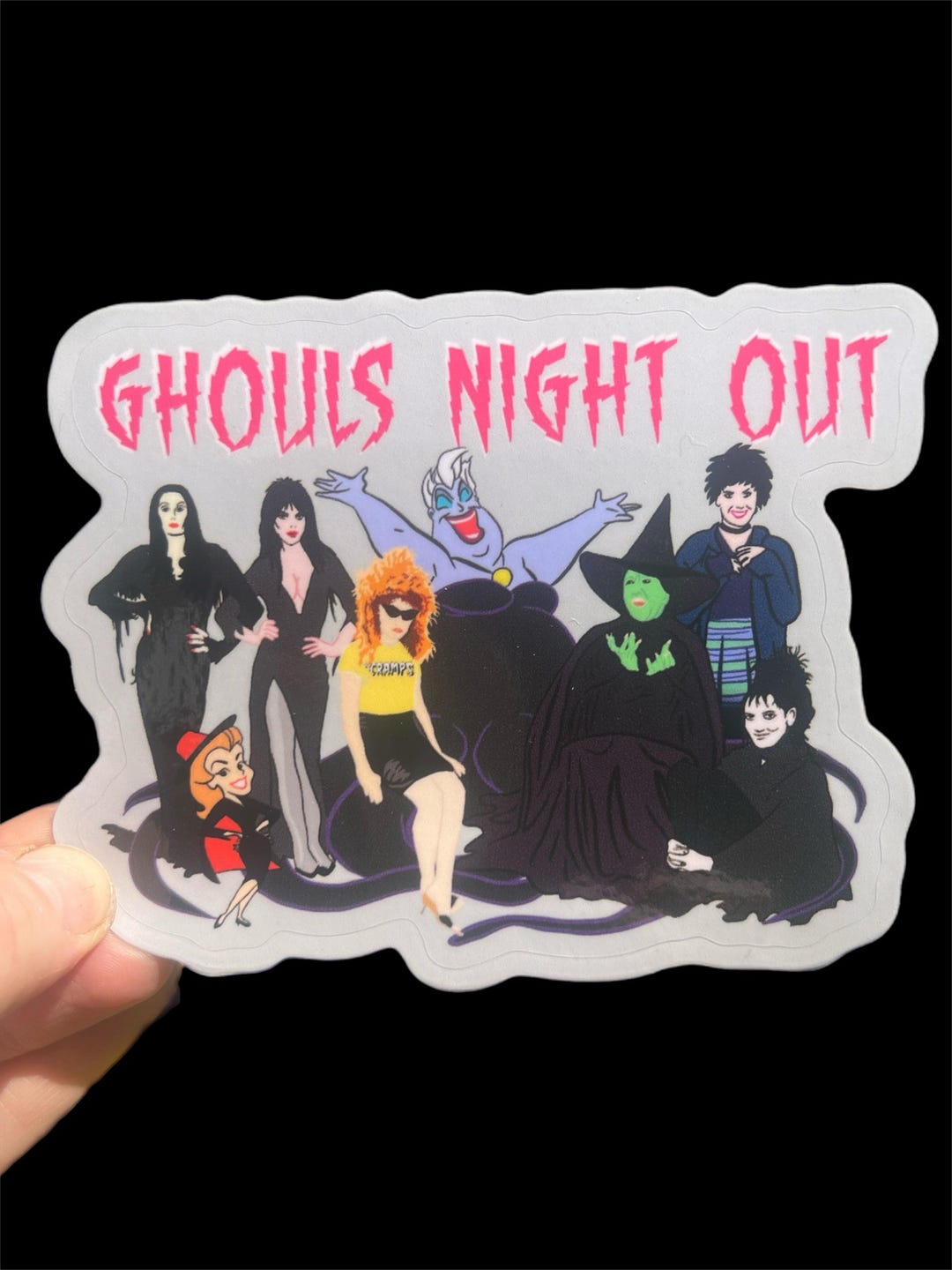 Ghouls Night Out Sticker..halloween Girl Gang..spooky Season..addams ...