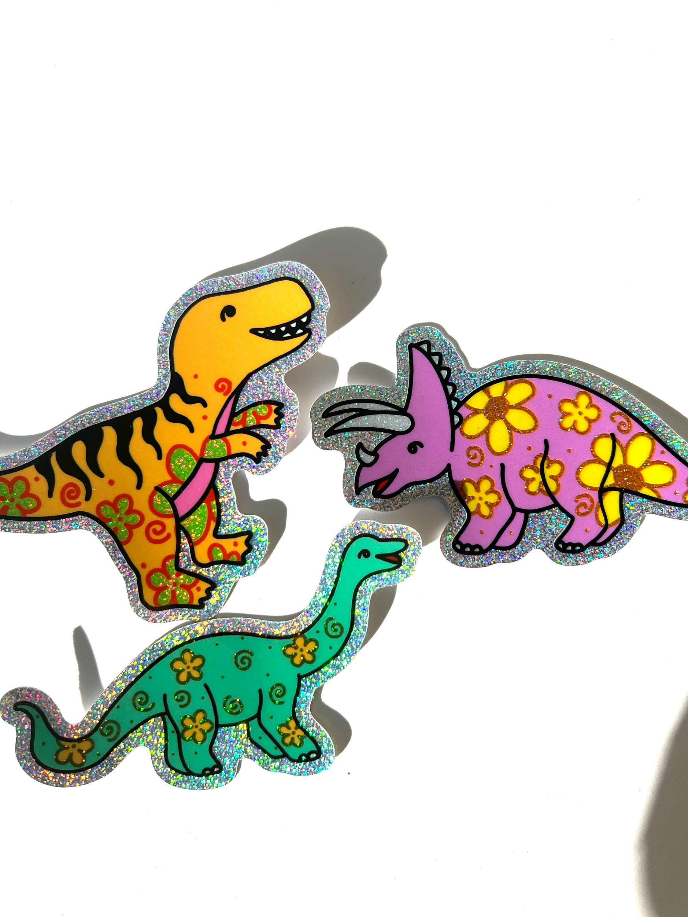 Dino Party... Dinosaur Stickers...trex Brontosaurus Triceratops...vinyl ...