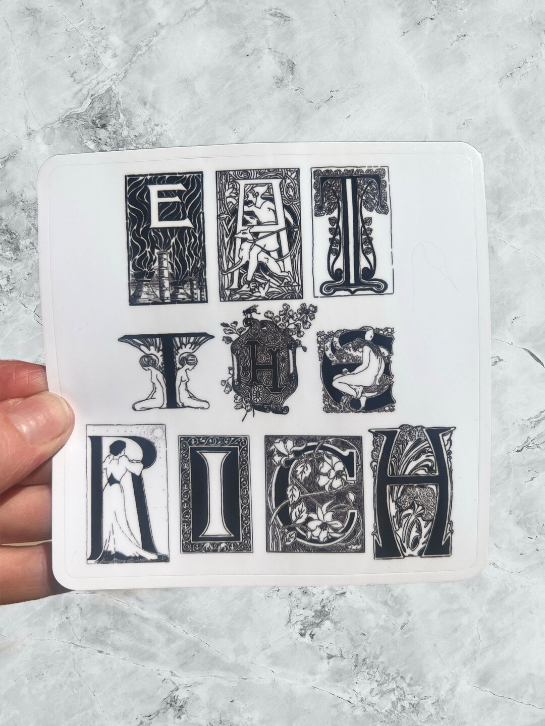 EAT THE RICH Art Nouveau Punk Sticker..1900s... Sticker....vinyl ...
