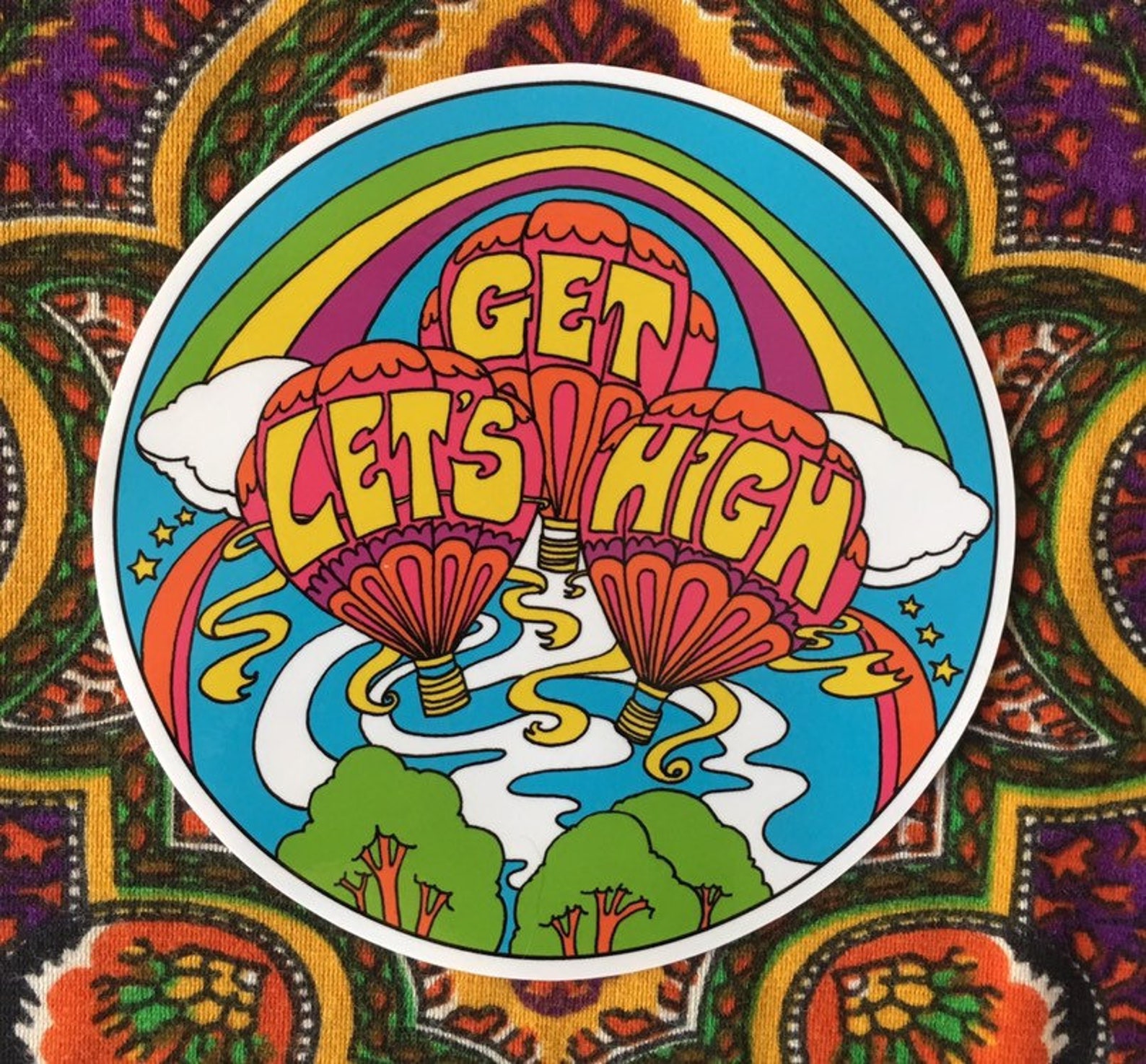 Let's Get High Sticker... Hot Air Balloons...sticker... - Etsy