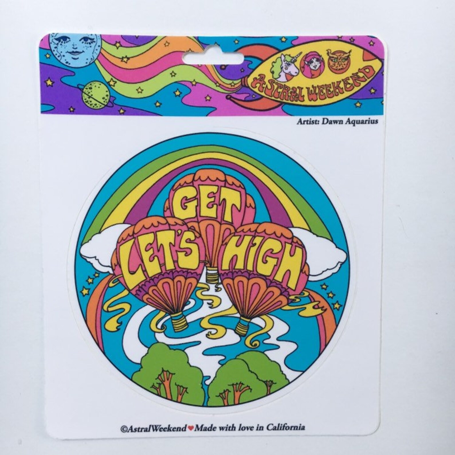 Let's Get High Sticker... Hot Air Balloons...sticker... - Etsy