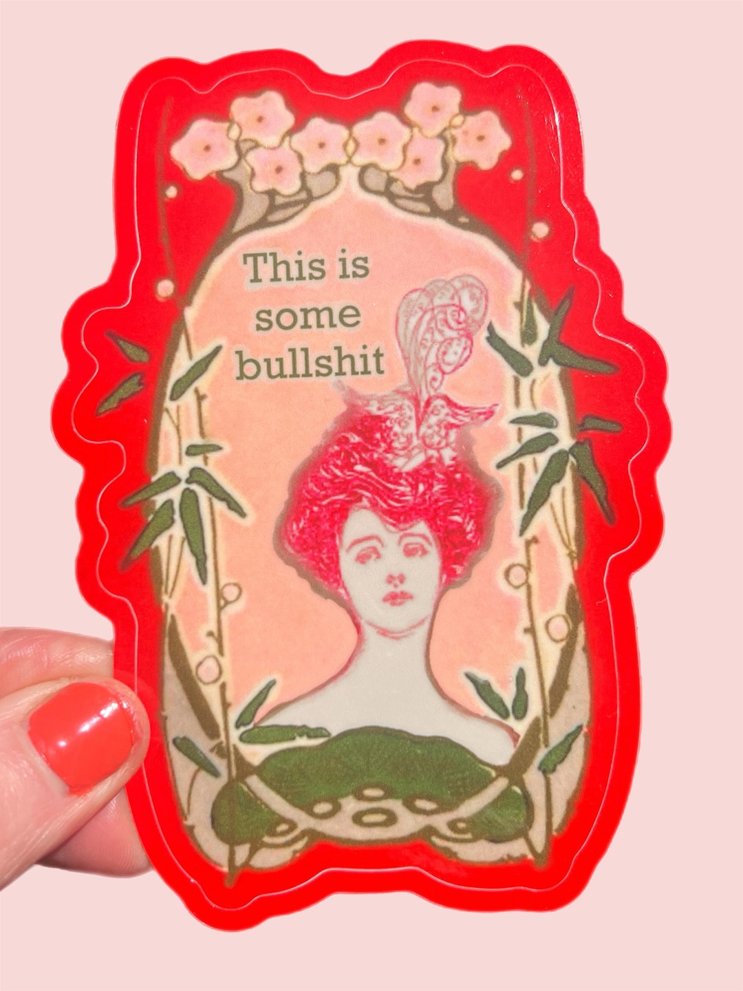 This is Some Bull Sht Art Nouveau Punk Sticker..1900s... Sticker ...