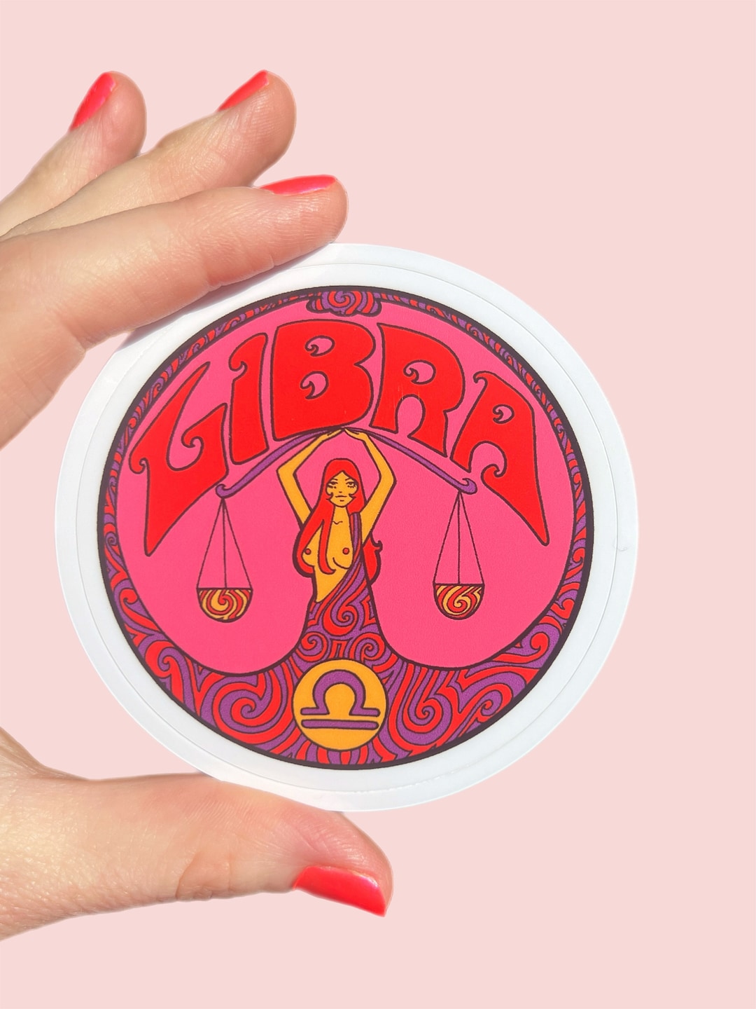 Libra Sticker...zodiac...vinyl...laptop...stickers...60s 70s...hippie ...