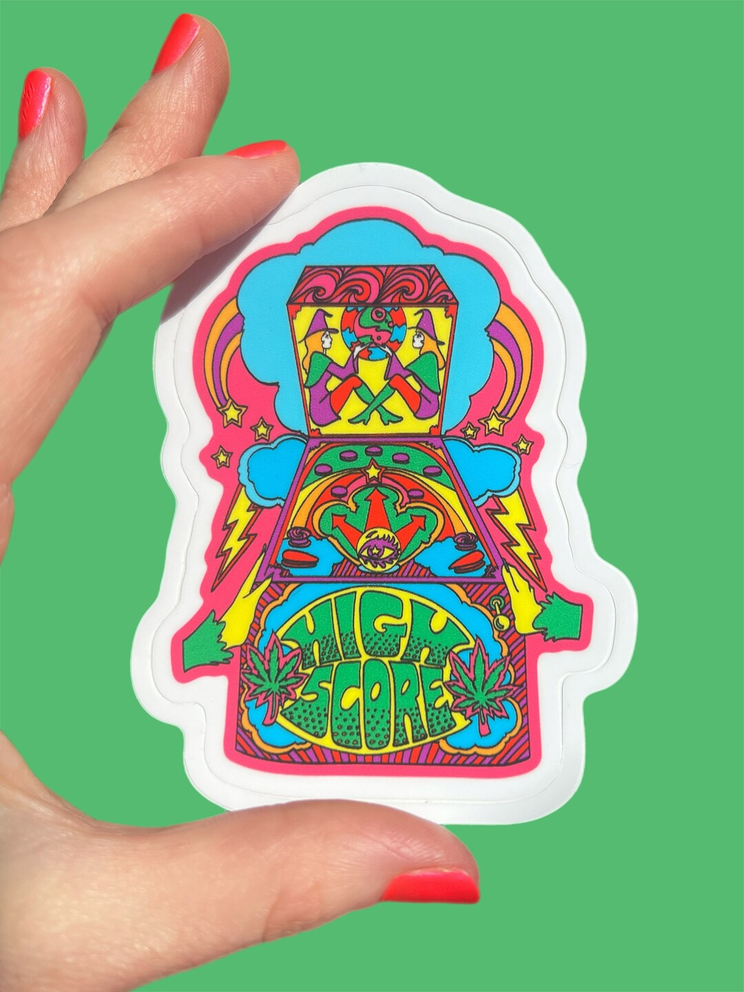 High Score...pinball...sticker... Vinyl... Laptop... Stickers...decal ...