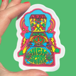 High Score...pinball...sticker... Vinyl... Laptop... Stickers...decal ...