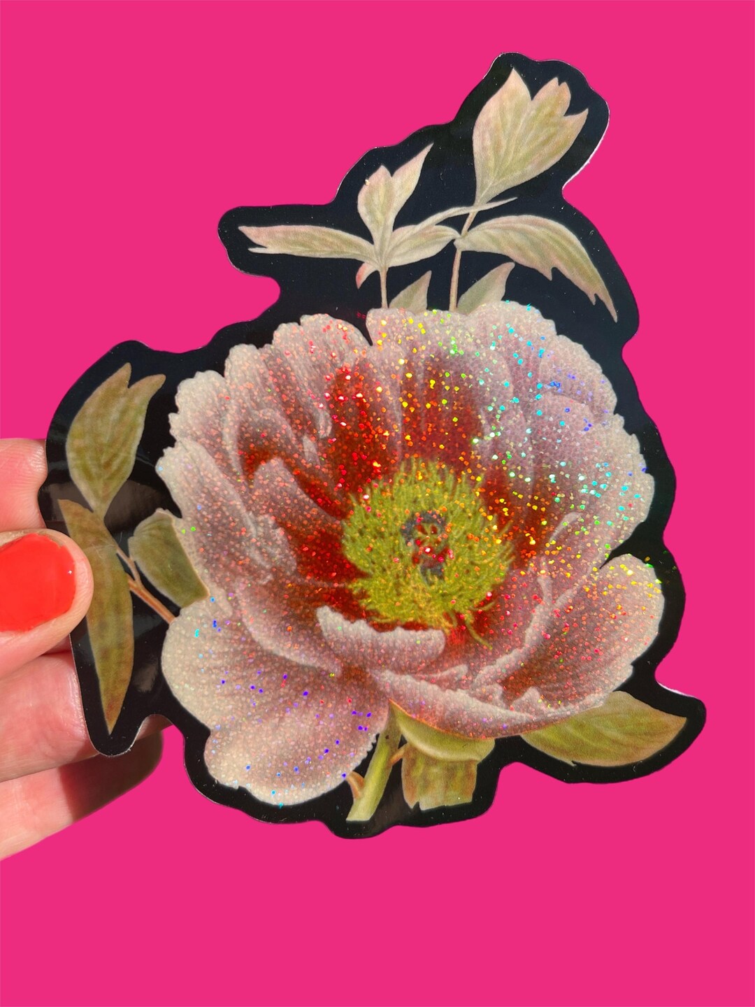 Peony Flower Super Shimmer Sticker..victorian Botanical... Garden ...