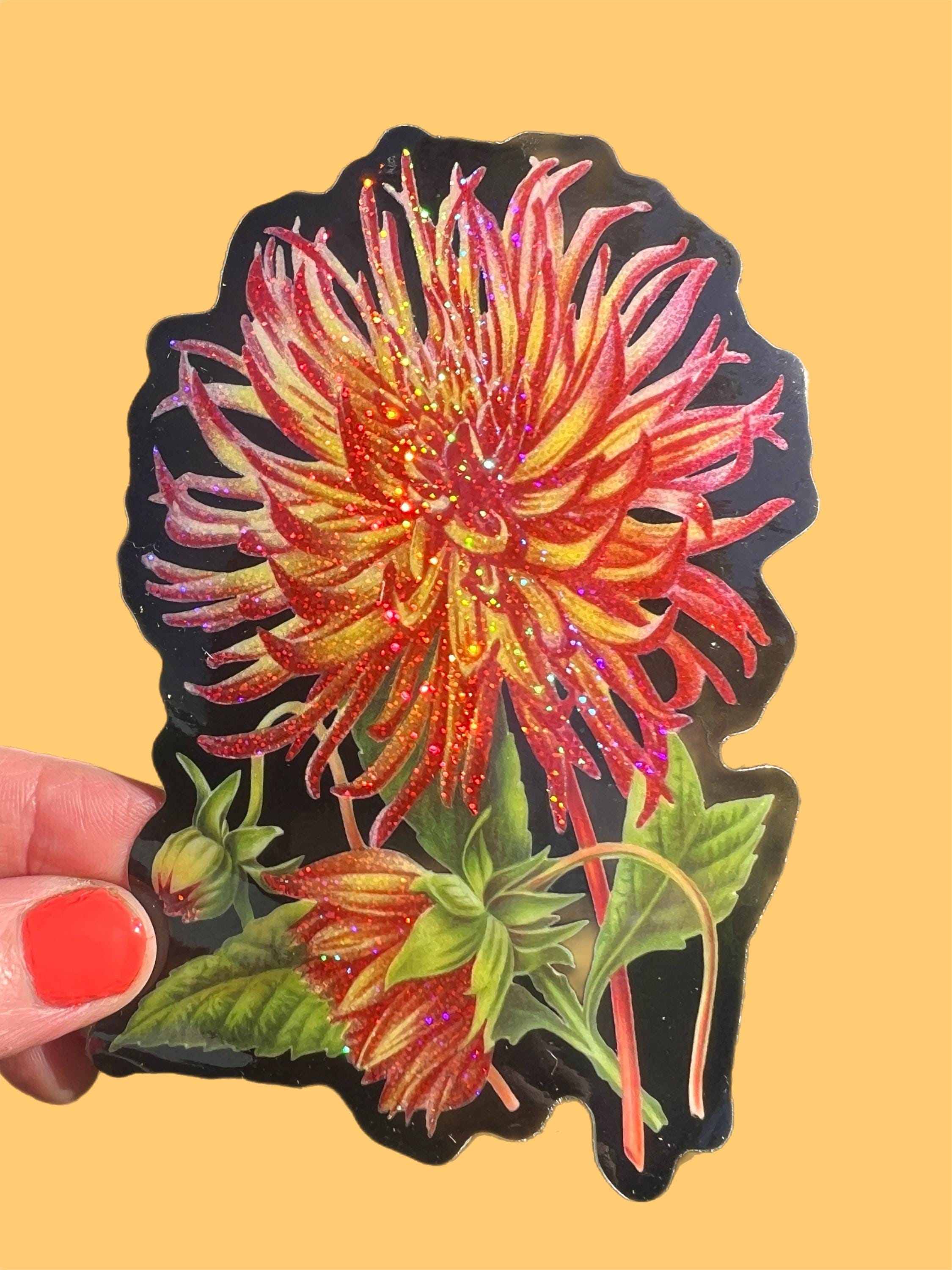 Dalia Flower Super Shimmer Sticker..victorian Botanical... Garden ...