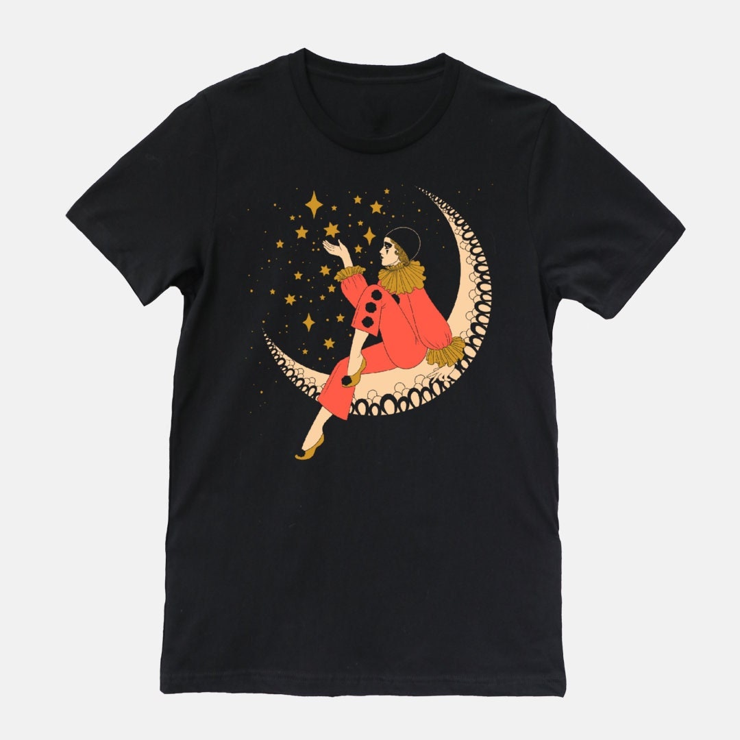 Pierrot on the Moon.. T-shirt... Vintage Clown... - Etsy