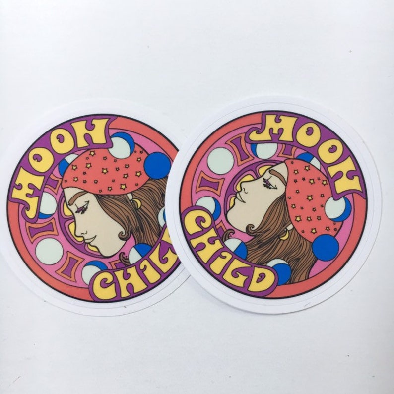 Moon Child Sticker...water Bottle... Laptop...moon Phase... | Etsy