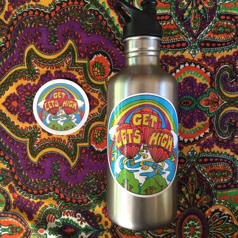 Let's Get High Sticker... Hot Air Balloons...sticker... - Etsy