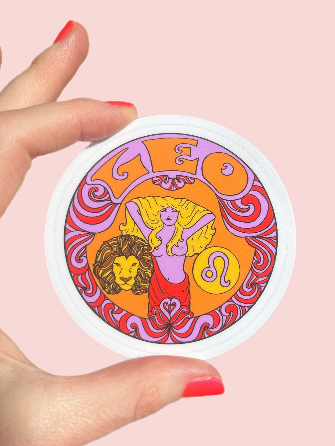 Leo Sticker... Zodiac...60s 70s... Stickers...decal..water Bottle ...