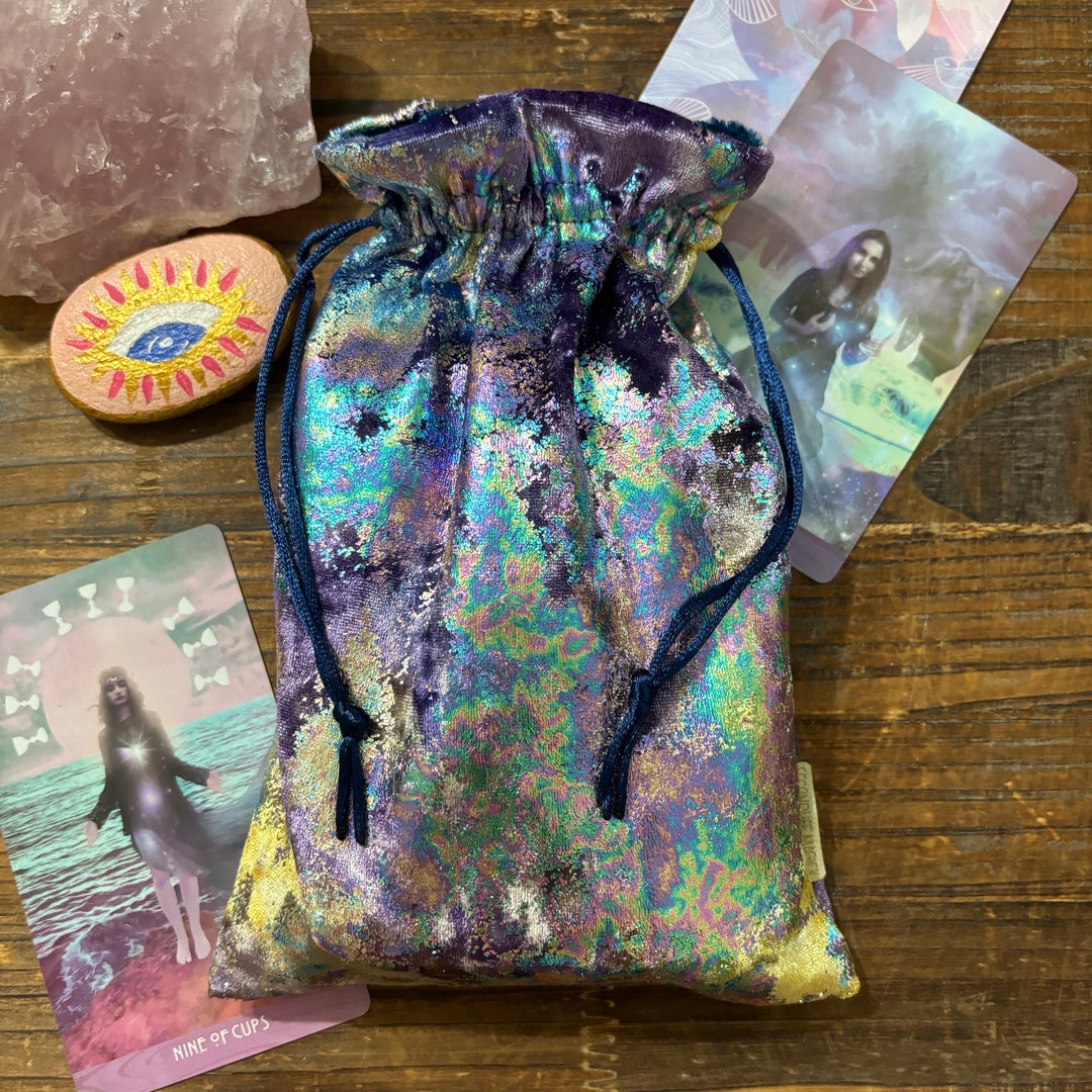 Velvet Tarot Bag Pouch for Tarot Cards or Oracle Cards. Metallic ...