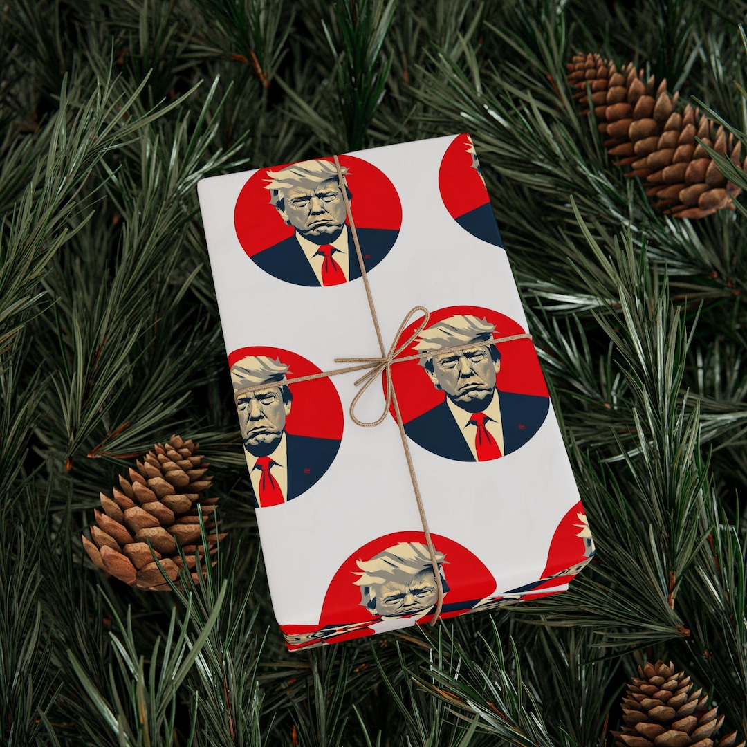 Donald Trump Wrapping Paper Funny Political Gift Wrap for Holidays ...