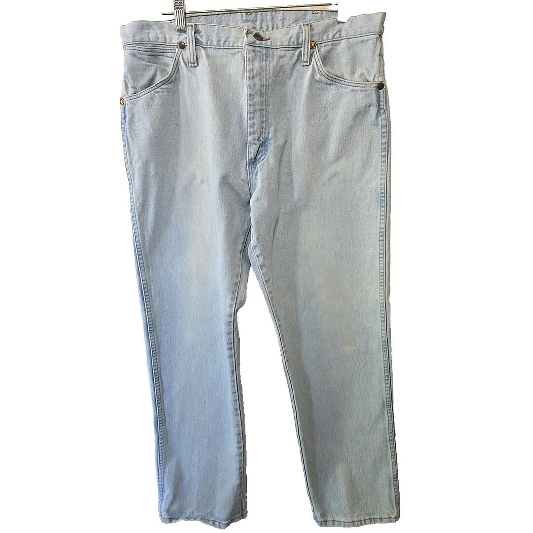 Wrangler Men's 36 X 30 Cowboy Cut Jeans Slim Fit Light Wash Honky Tonk ...