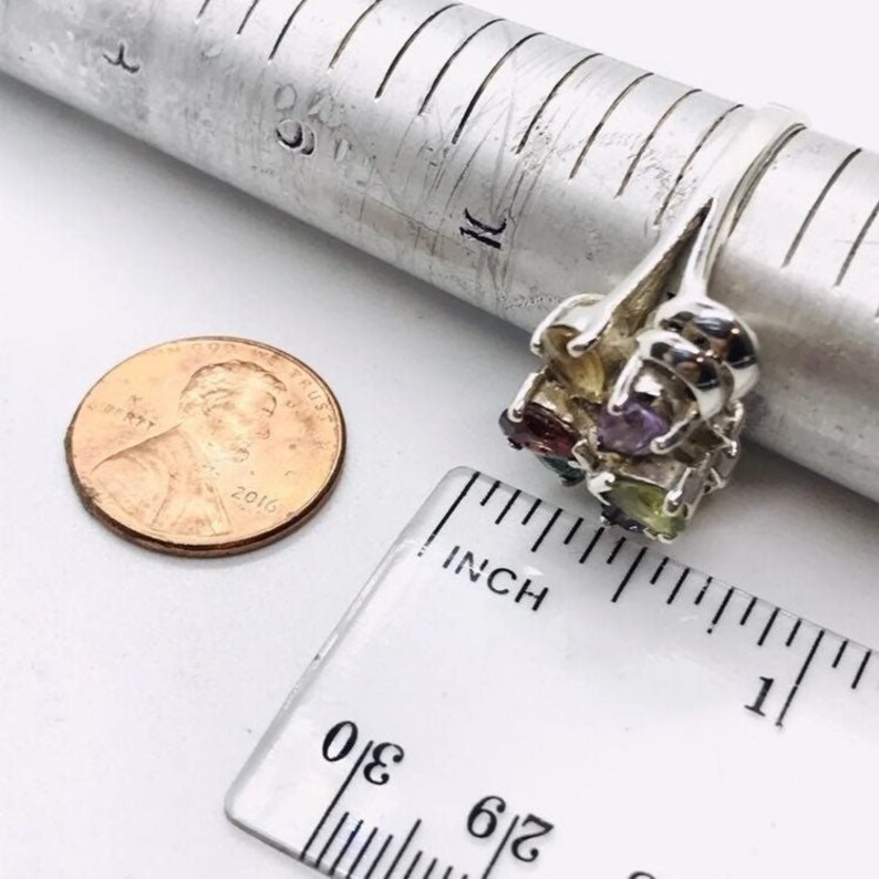 Sterling Silver Multi Color Stone Ring Size 11 - Etsy