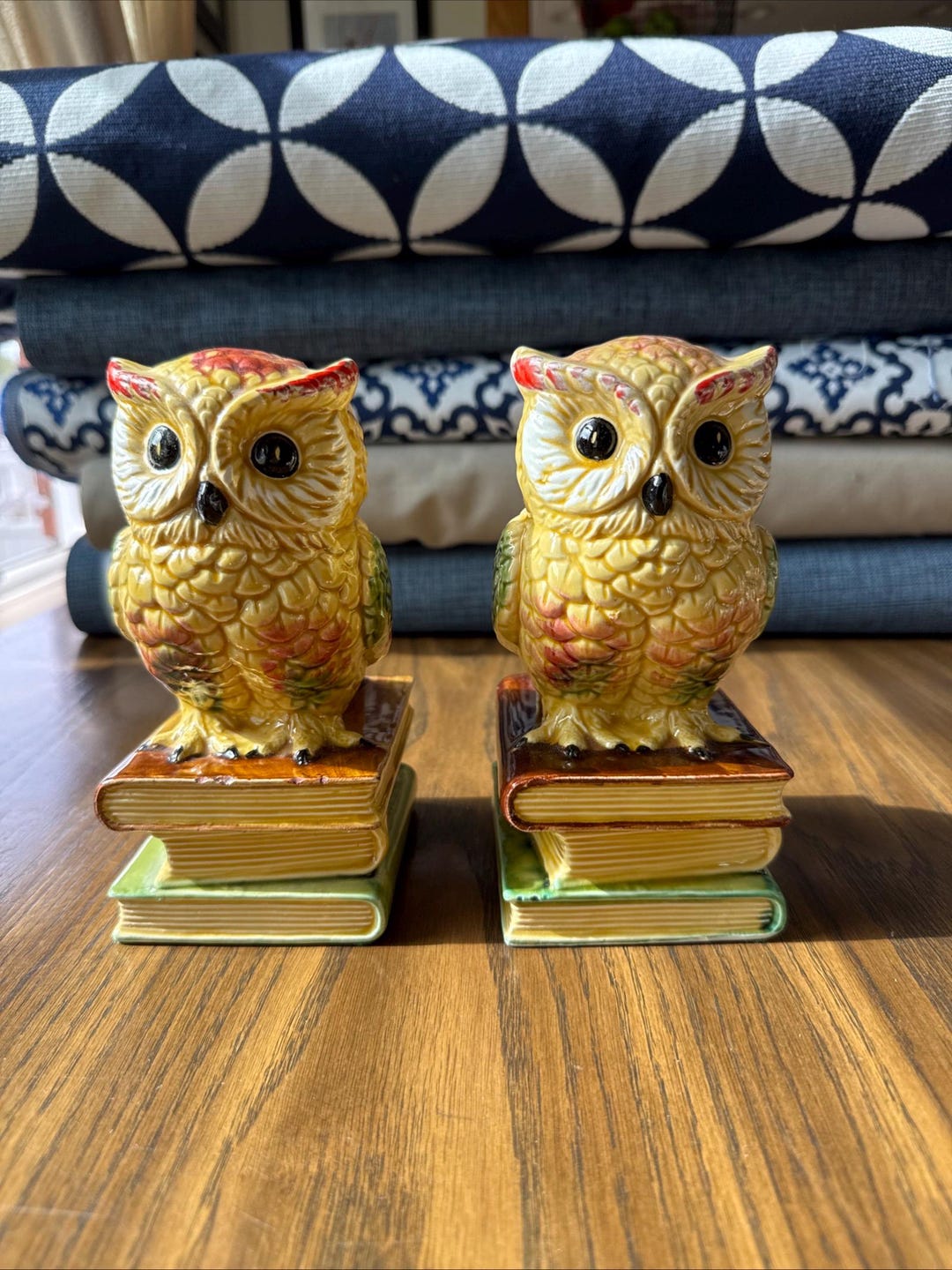 Vintage MCM Owl Bookends Perched on a Stack of Books 7 1/2” Tall GUC 1970’s - 80’s Decor Japan ...