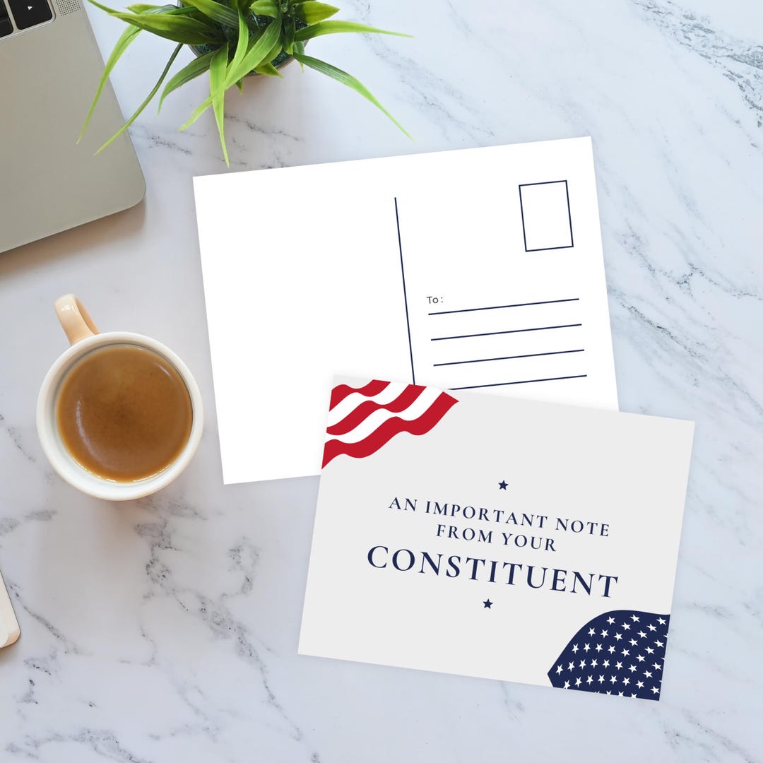 Printable Postcard for Writing Your Elected Officials, Constituent ...