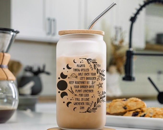 Practical Magic 16oz Frosted Glass Tumbler, Witchy Tumbler, Gifts for ...