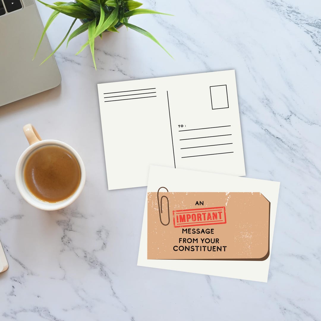 Printable Postcard for Writing Your Elected Officials, Constituent ...
