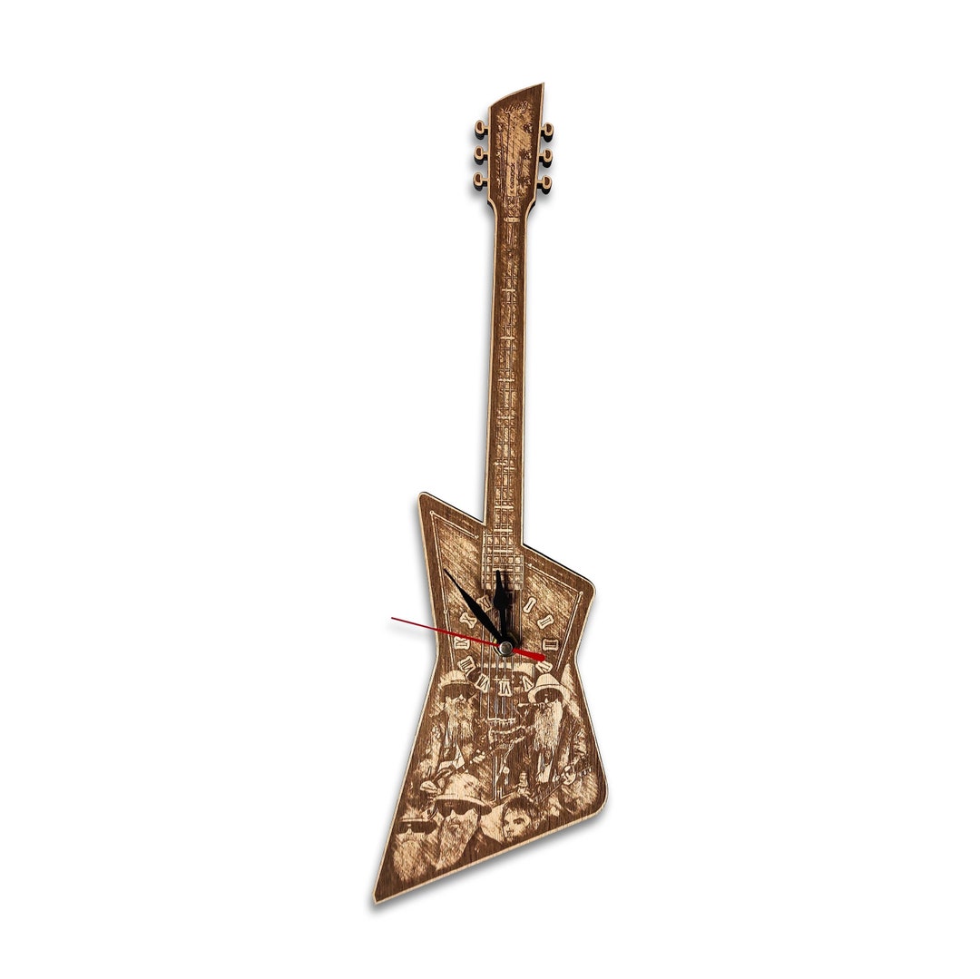Billy Gibbons From ZZ Top Inspired Wooden Guitar Wall Clock - Etsy