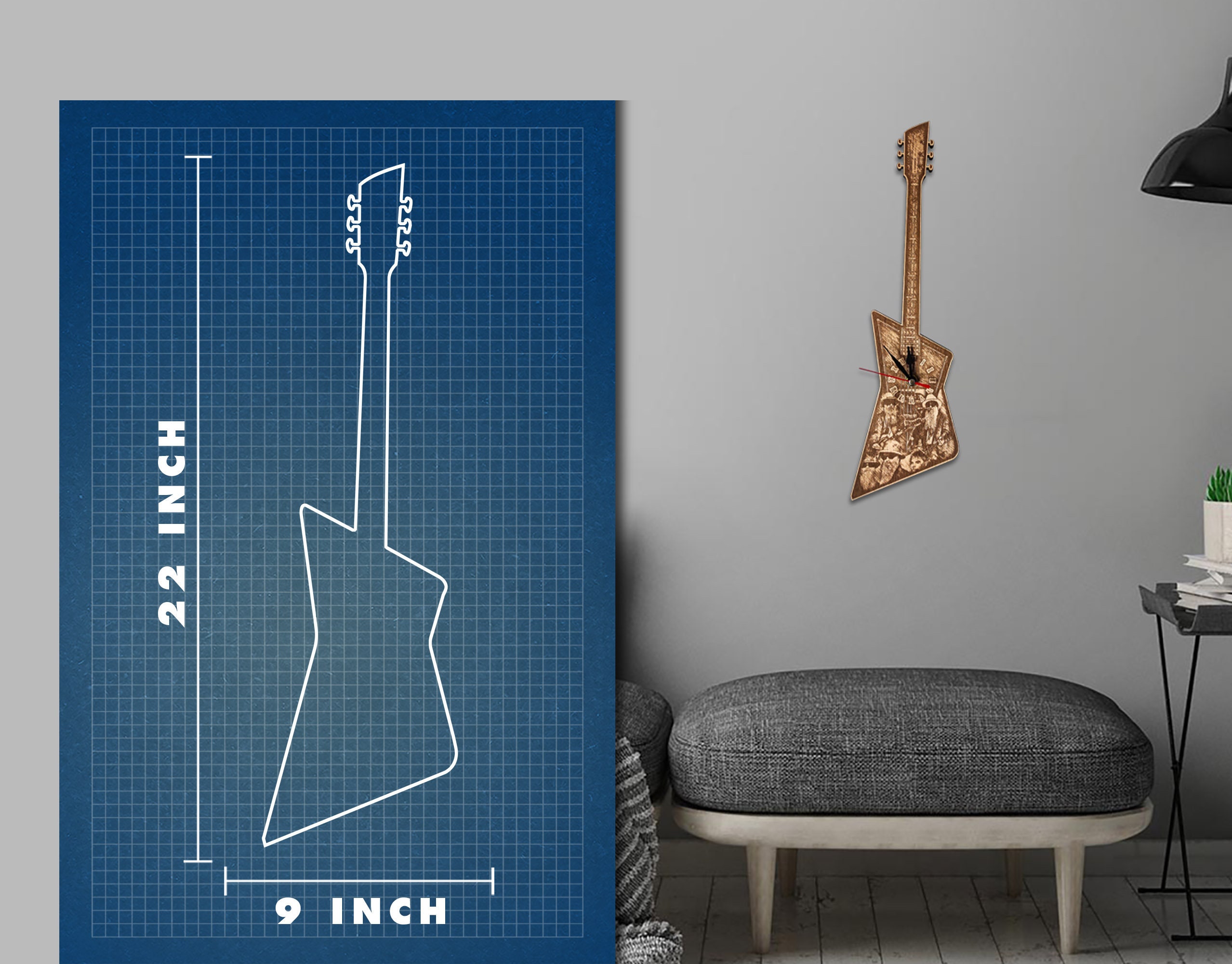 Billy Gibbons From ZZ Top Inspired Wooden Guitar Wall Clock | Etsy