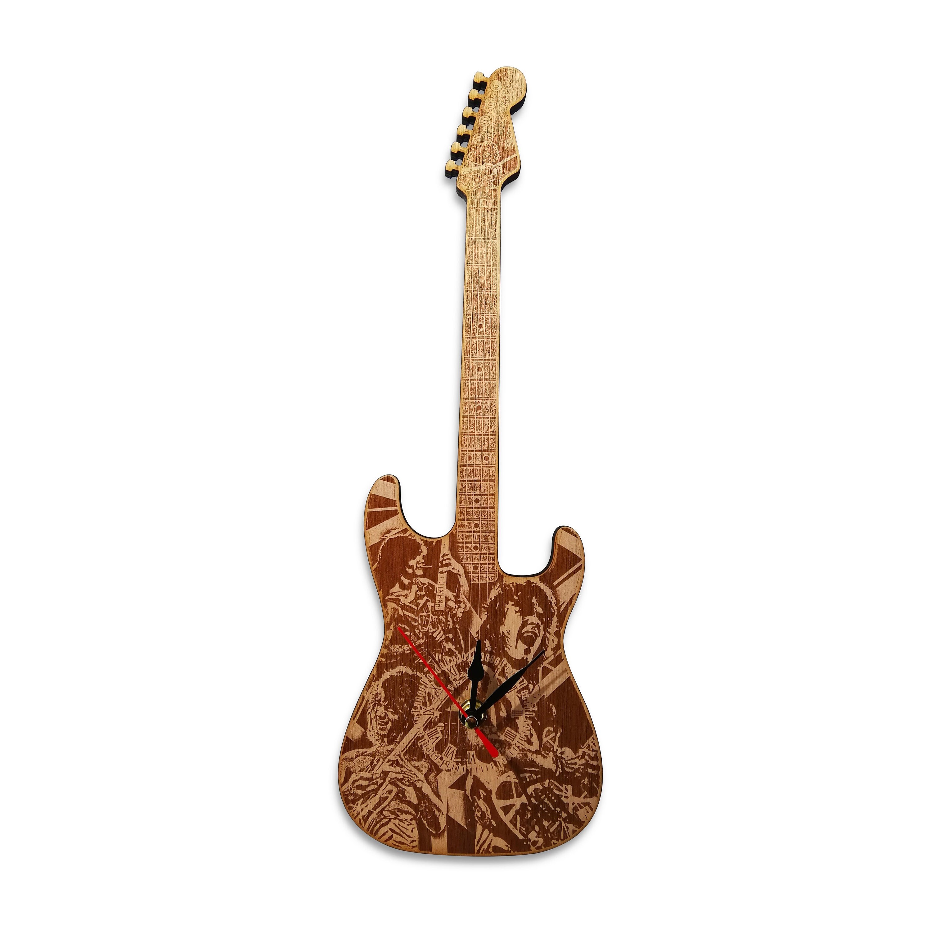 Eddie Van Halen Inspired Wooden Guitar Wall Clock - Etsy