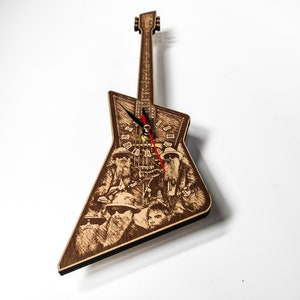 Billy Gibbons From ZZ Top Inspired Wooden Guitar Wall Clock - Etsy