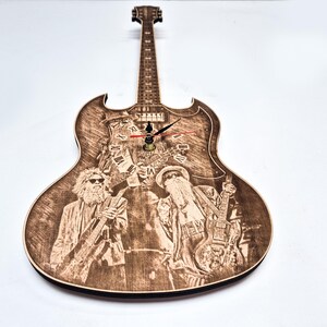Billy Gibbons From ZZ Top Inspired Wooden Guitar Wall Clock - Etsy