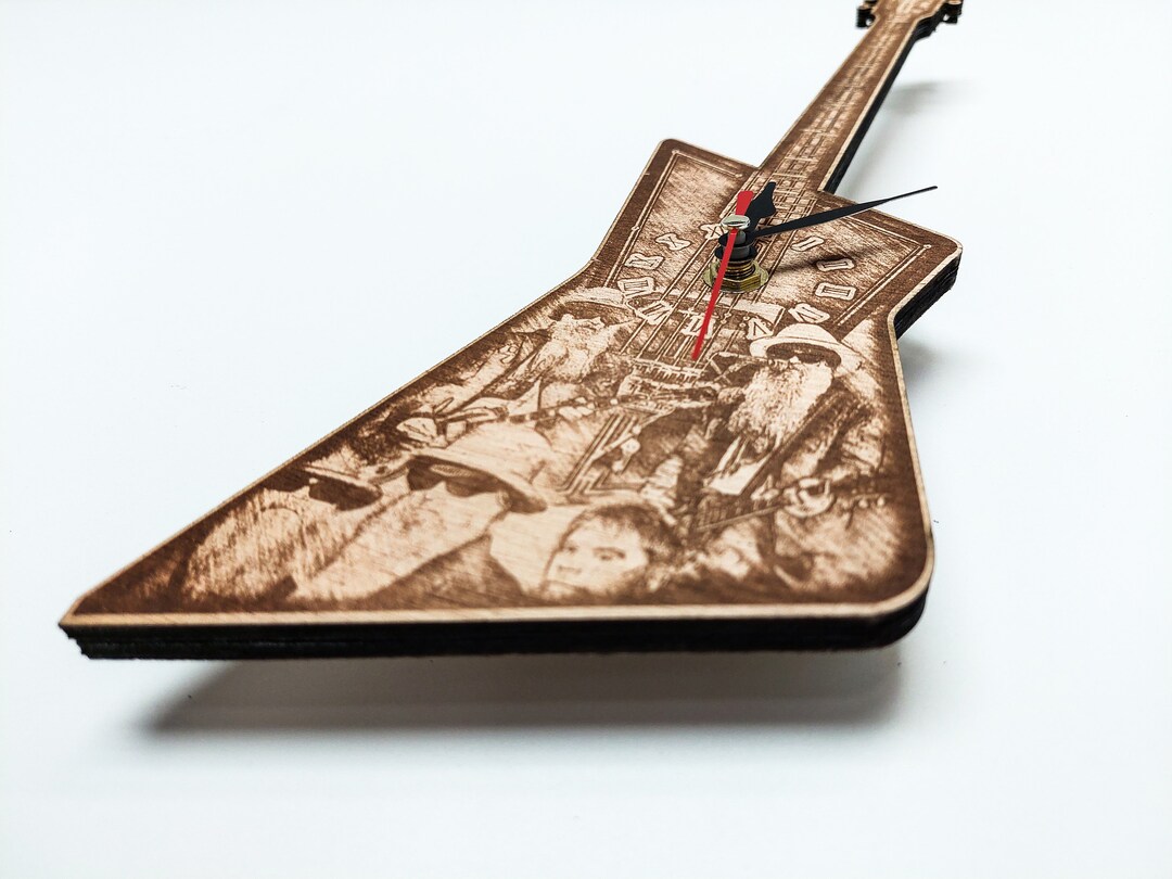 Billy Gibbons From ZZ Top Inspired Wooden Guitar Wall Clock - Etsy