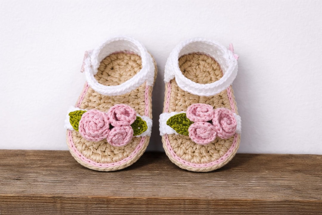 Crochet Baby Sandals Pattern 3–6 Months | Floral Baby Shoes - Etsy