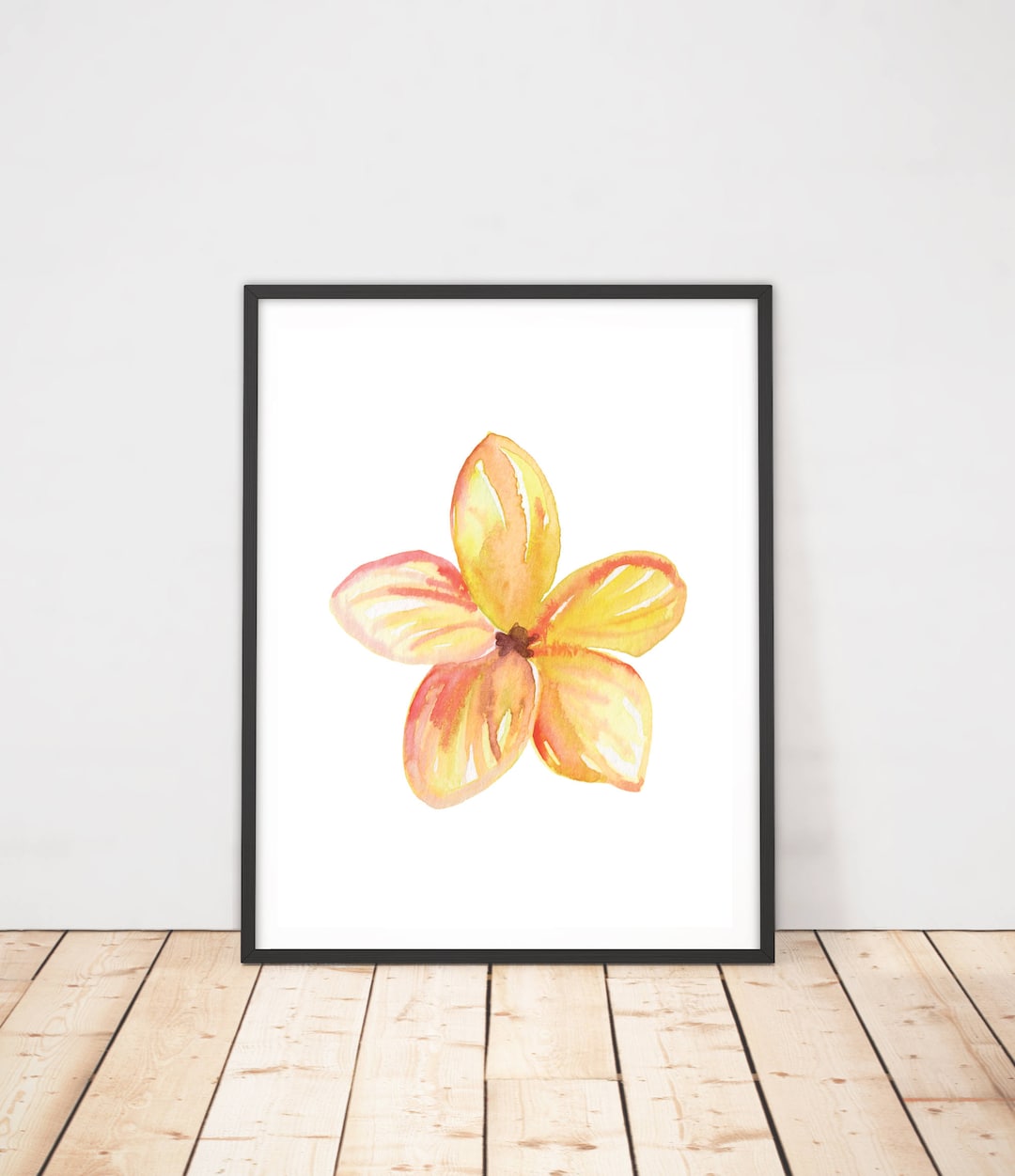 Watercolor Frangipani Art Printable, Instant Download Tropical Flower ...