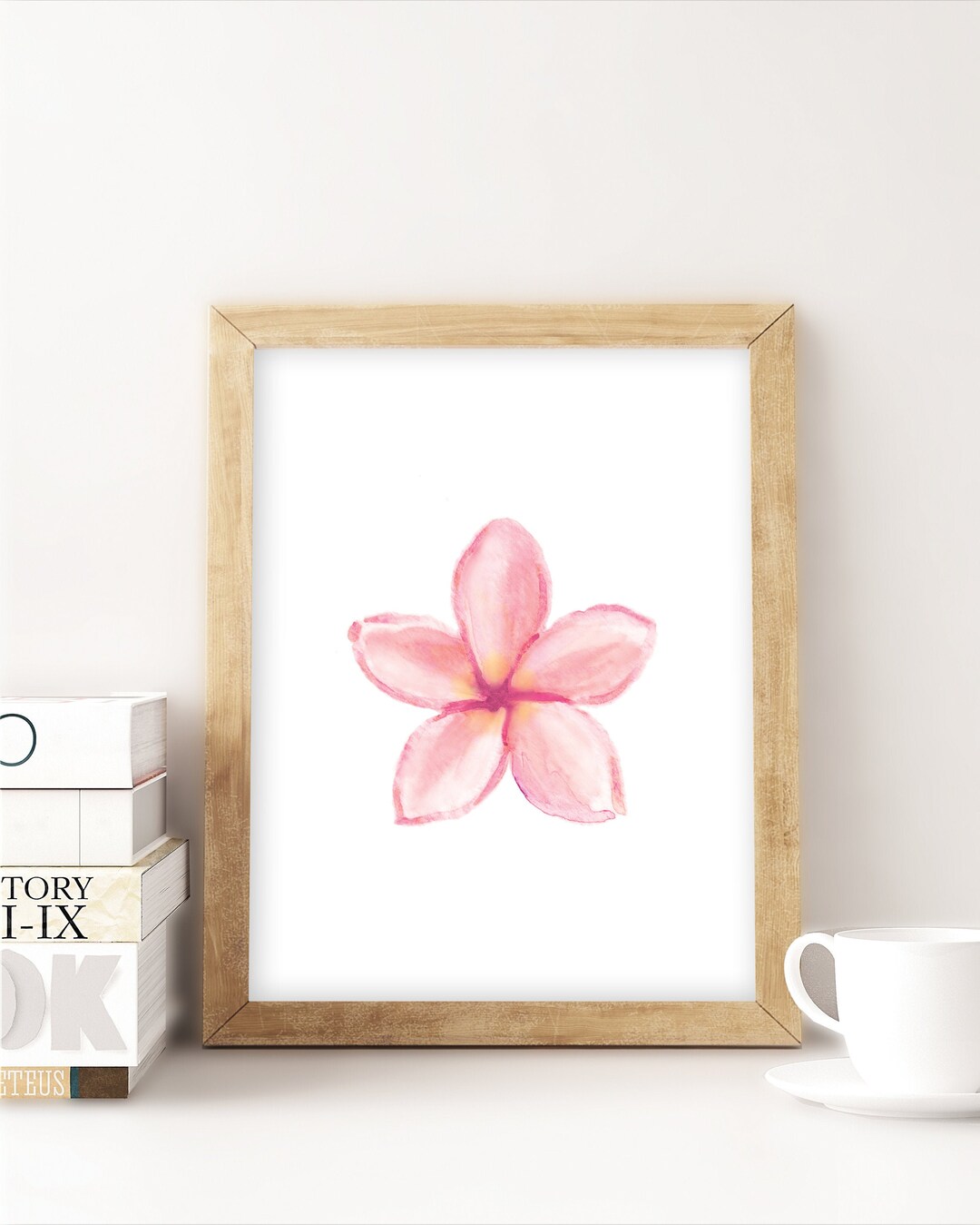 Watercolor Frangipani Art Printable, Instant Download Tropical Flower ...