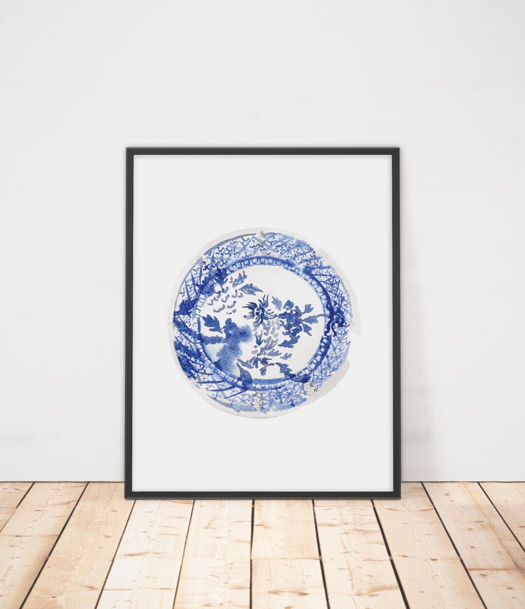 Blue and White Porcelain Plate Printable Art, Instant Download ...