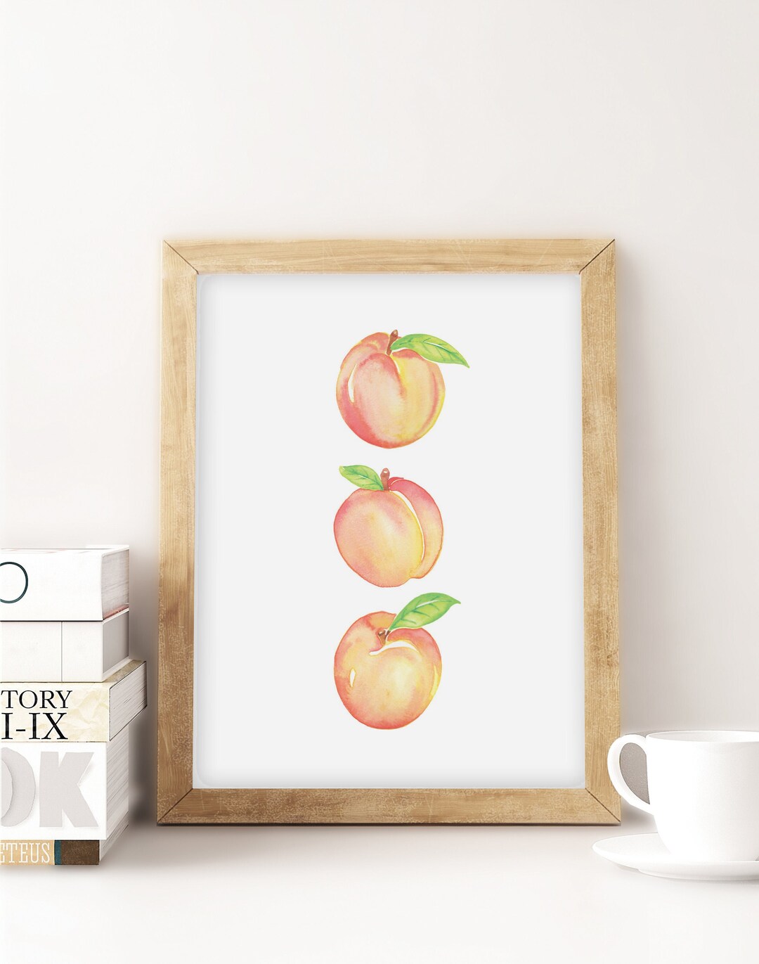 Peaches Watercolor Printable Art Print Instant Digital - Etsy
